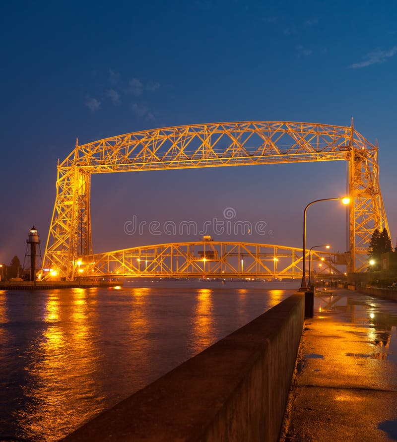 Duluth Aerial Lift Bridge stock image. Image of reflection - 21034483