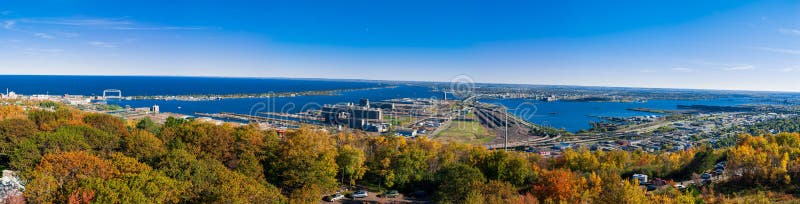 Duluth Harbour stock image. Image of horizont, autumn - 154512541