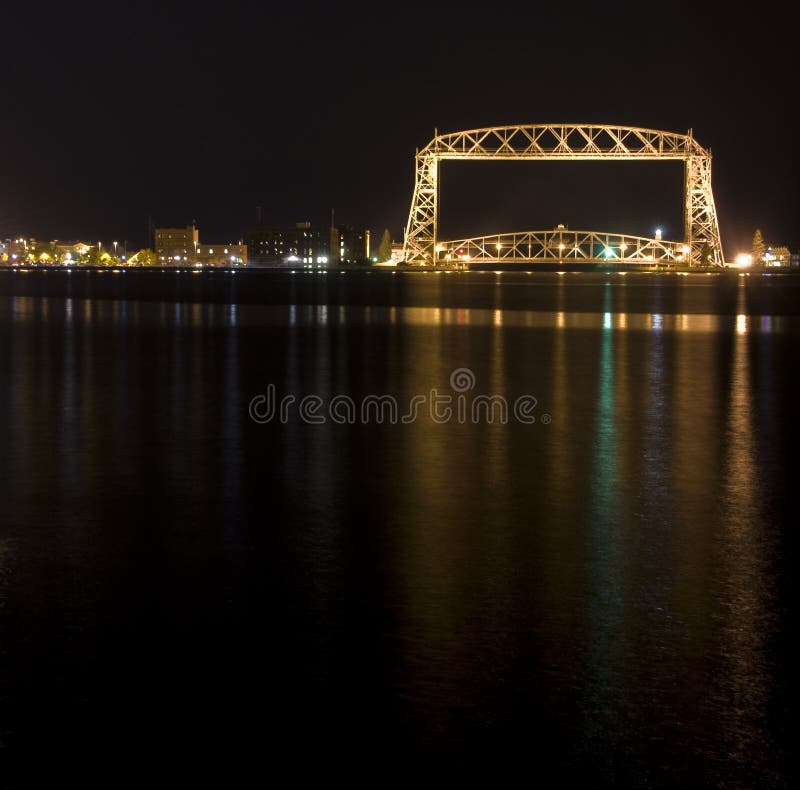 Duluth Lift Bridge at Night Stock Image - Image of night, north: 6846131