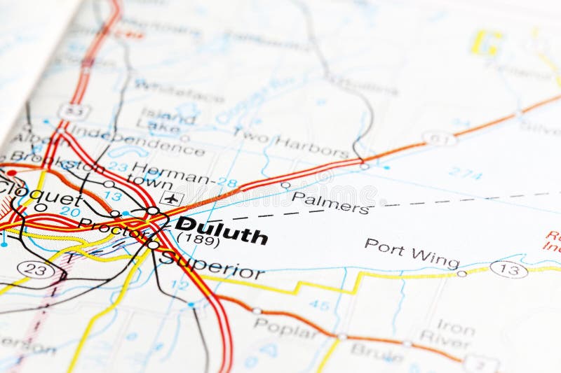 Duluth Road Map Area. Closeup Macro View Stock Illustration ...