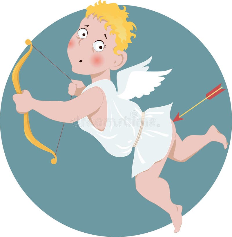 Dum kupidon vektor illustrationer. Illustration av överlevnad - 48944237