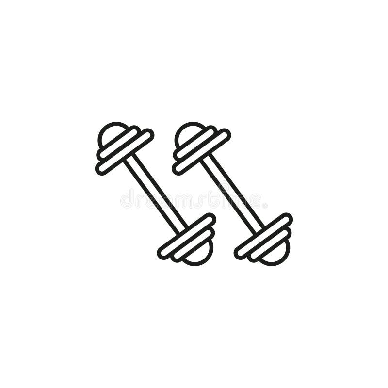 Dumb Bell Pair Icon Flat Line Symbol Set Stock Illustration ...