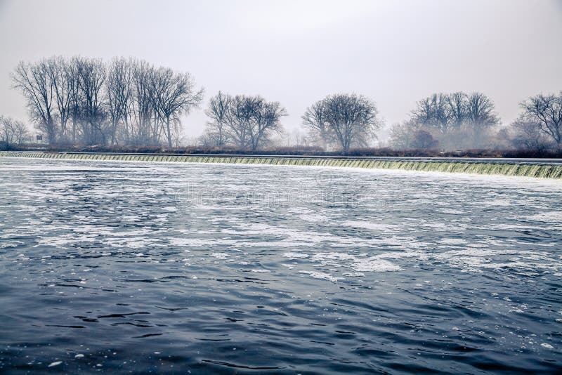 The Dumb on Grand River Paris Ontario Stock Image - Image of frost ...