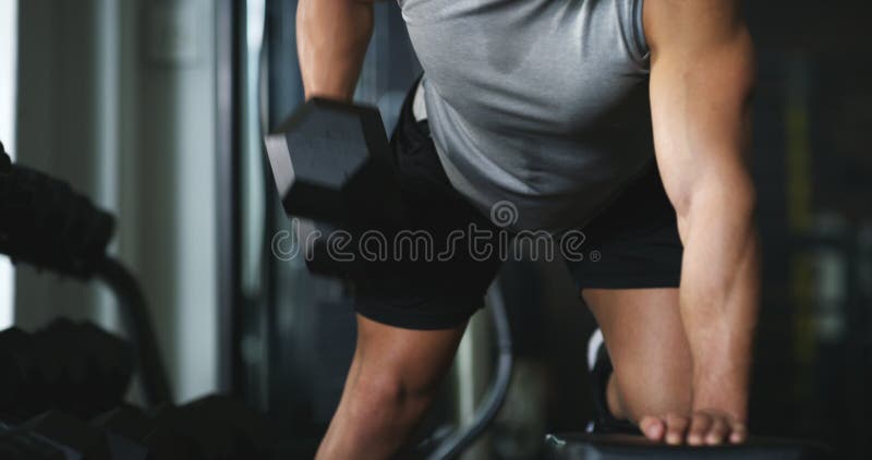 Dumbbell, Sweaty Strong Man and Exercise Arm Strength, Muscle Growth ...