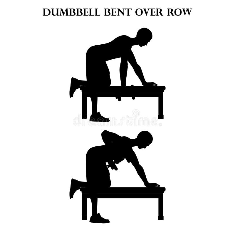 Bent Over Row Dumbbell Stock Illustrations – 46 Bent Over Row Dumbbell ...