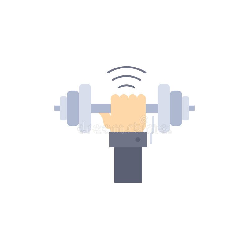 Dumbbell, Gain, Lifting, Power, Sport Flat Color Icon Vector Stock ...