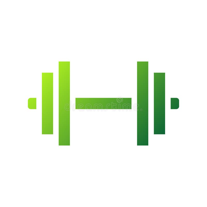 Dumbbell Icon Solid Gradient Green Sport Symbol Illustration Stock ...