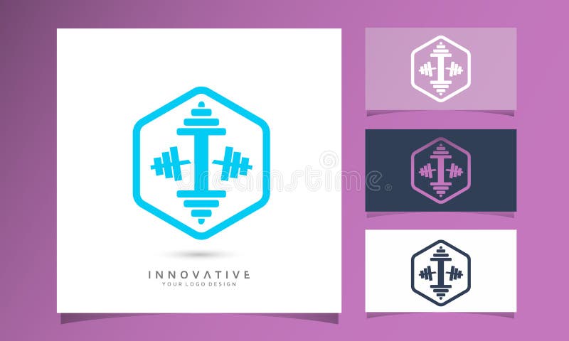 Dumbbell Icon Vector Logo Design Template, Graphic Designer Studio ...
