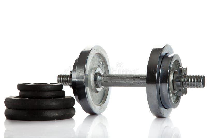Dumbbell Isolated On White Background Gym Stock Photo - Image of power ...