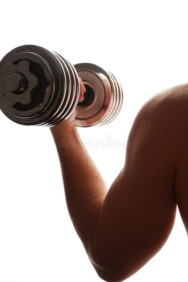 Woman Curling Dumbbells stock image. Image of winner, tights - 2122881