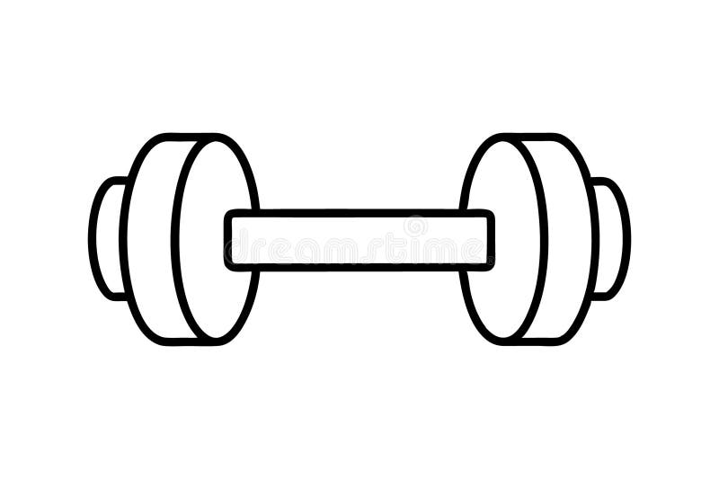 Dumbbell Line Art Vector Icon. Stock Vector - Illustration of modern ...