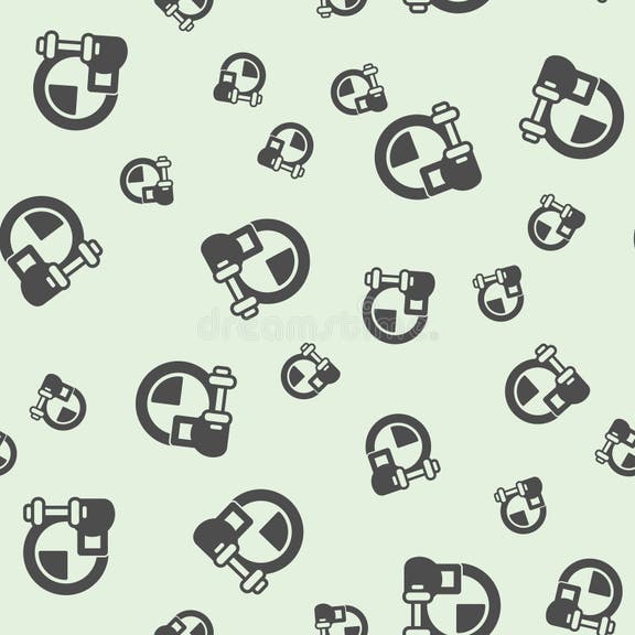 Dumbbell Pair and Clock Solid Seamless Pattern, Remote Work Theme ...