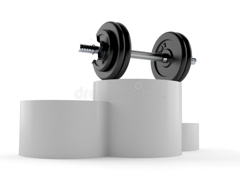 Dumbbell Podium with Gold Silver and Bronze Trophy Stock Illustration ...