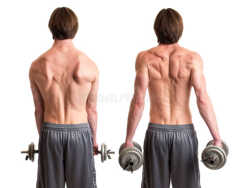 Dumbbell Shrug Exercise stock image. Image of young, dumbbells - 68146431