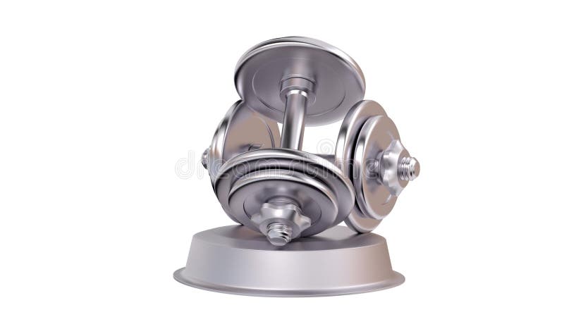 Dumbbell Silver Trophy with Marble Bases in Infinite Rotation Stock ...