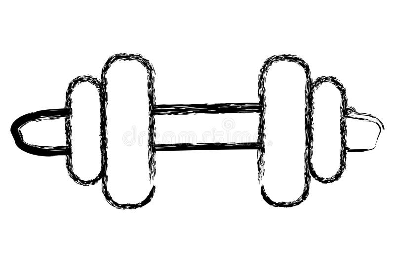 Dumbbell, Simple Vector Hand Draw Sketch Stock Illustration ...