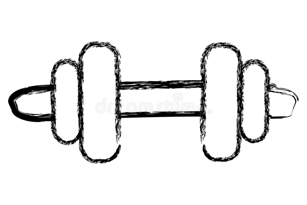 Dumbbell, Simple Vector Hand Draw Sketch Stock Illustration ...
