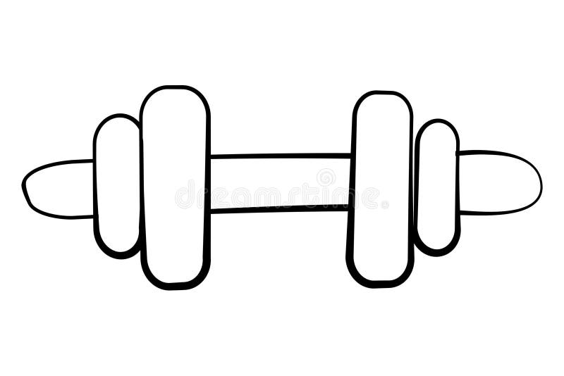 Dumbbell, Simple Vector Hand Draw Sketch Stock Illustration ...