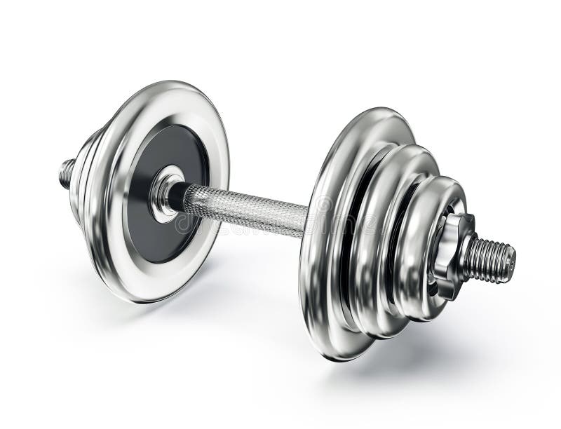 Steel Dumbbell on Side View Isolated Equipment Stock Vector ...