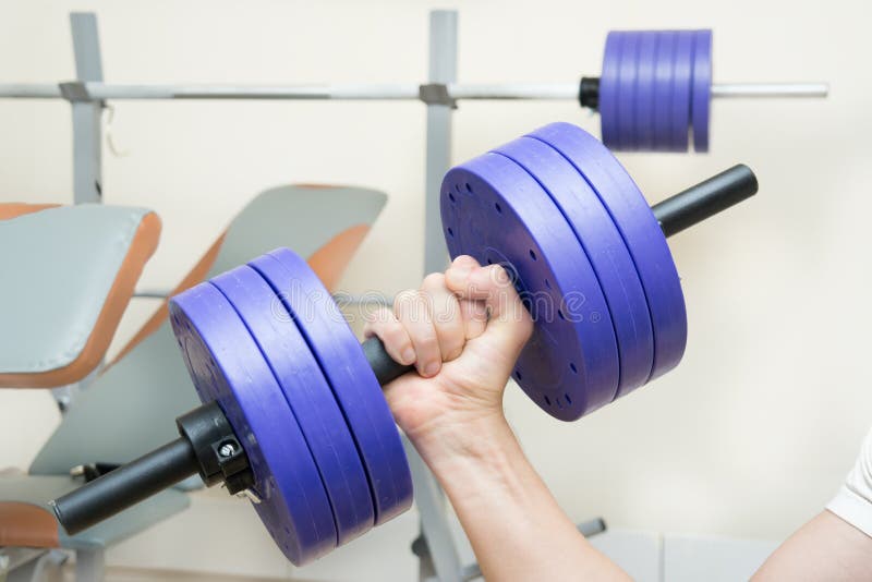 Dumbbell training stock image. Image of biceps, human - 33928167