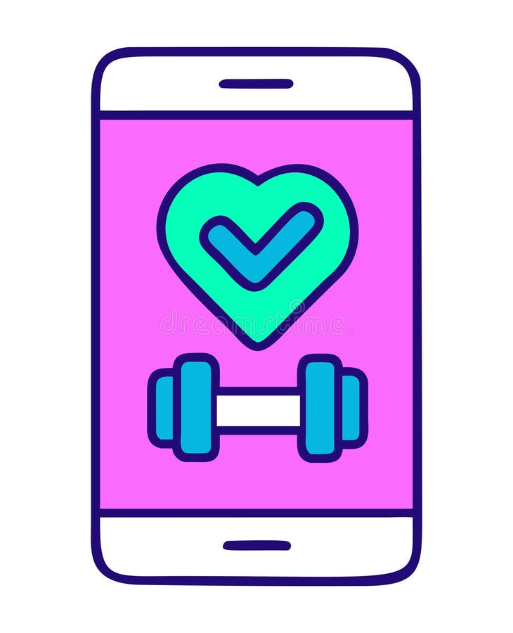 Dumbbell Training Mobile App Icon Stock Vector - Illustration of strong ...