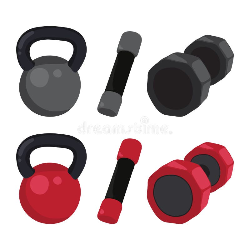 Dumbbell Vector Collection Design Stock Illustration - Illustration of ...