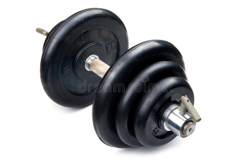 Dumbbell on white stock image. Image of fitness, kilos - 18577351