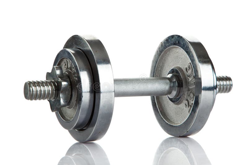 Dumbbell on White Background Gym Sport Object Stock Image - Image of ...