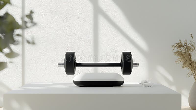 A Dumbbell is on a White Surface Stock Image - Image of training ...