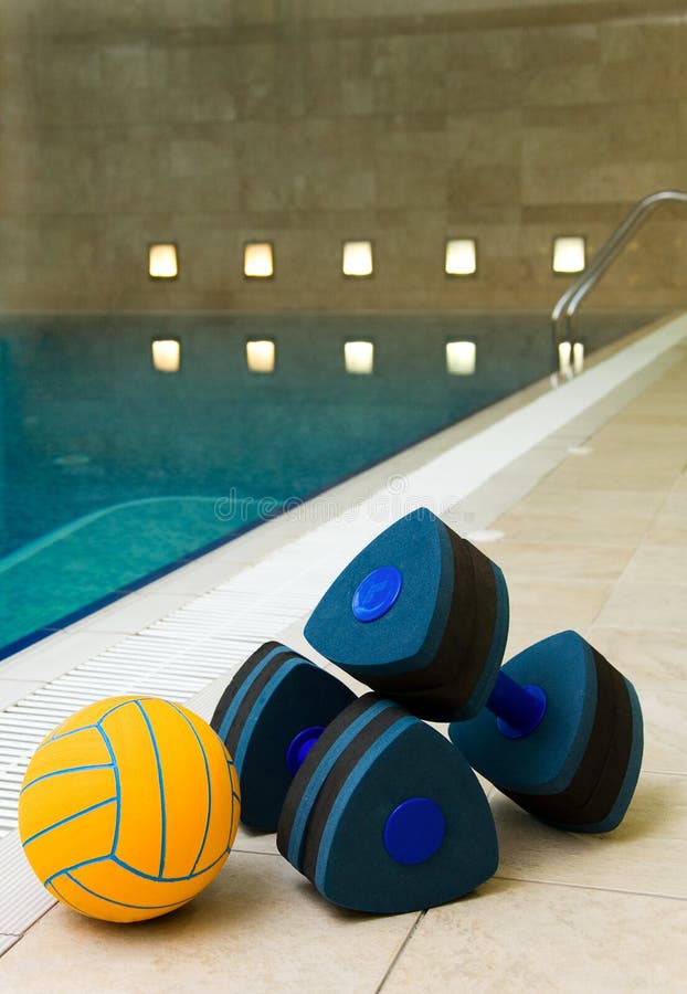 Dumbbells and Ball stock photo. Image of water, exercise - 19655006