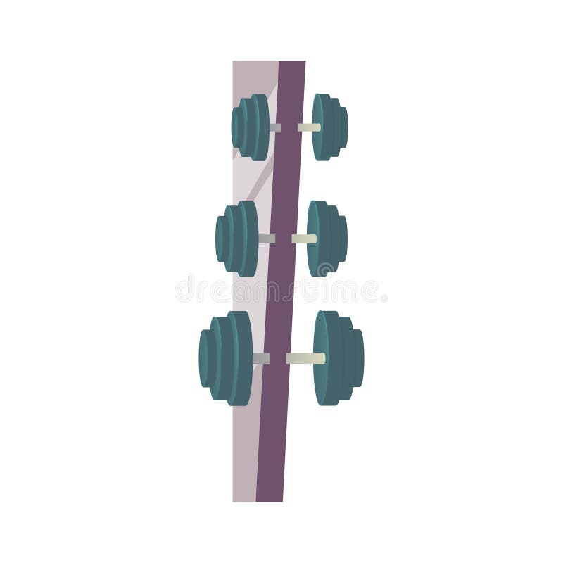 Dumbbells on Rack Composition Stock Vector - Illustration of exercise ...