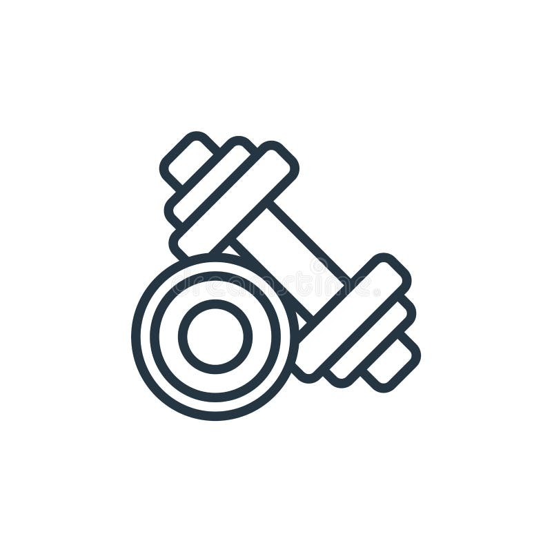 Dumbbells Vector Icon Isolated On White Background. Outline, Thin Line ... Dumbbells Vector Icon Isolated On White Background. Outline, Thin Line ...