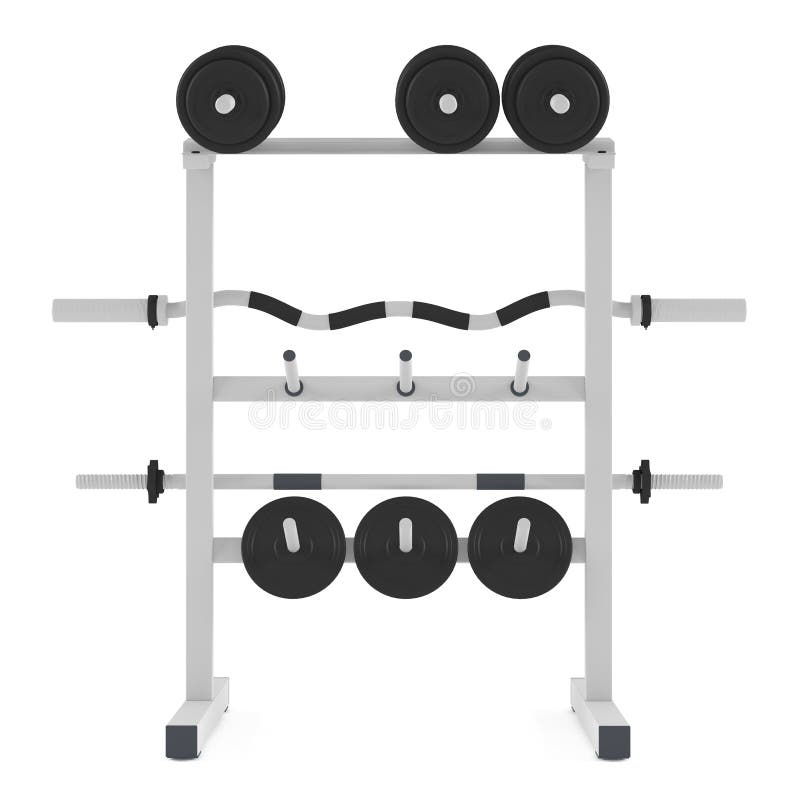Dumbbells and Weights on a Rack Stock Illustration - Illustration of ...