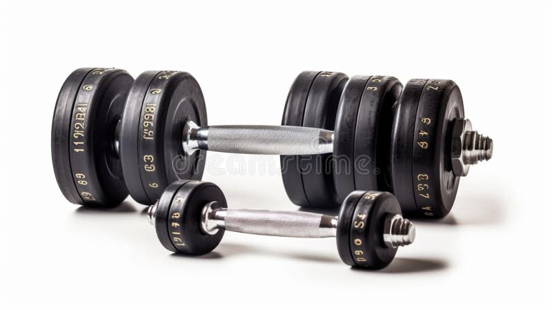 Dumbell Weights on White Background Stock Illustration - Illustration ...