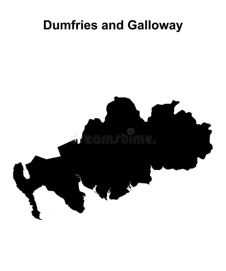Dumfries and Galloway Outline Map Stock Vector - Illustration of ...