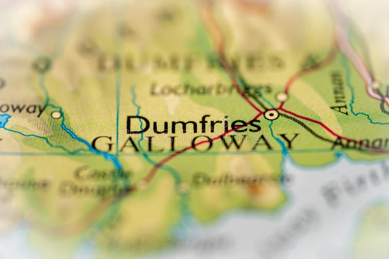 Dumfries, Scotland Highlighted on a World Map Stock Photo - Image of ...