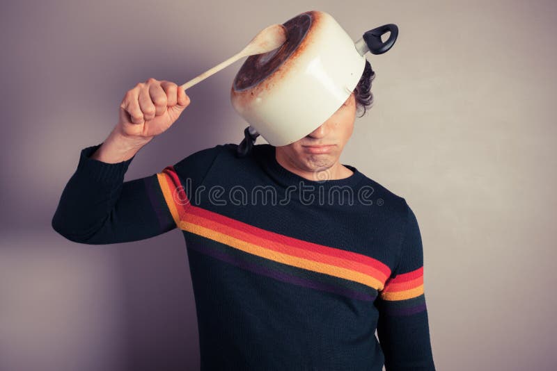 Dummer Junger Mann, Hand Auf Dem Kopf Schlagend, Der Einen Duh Moment ...