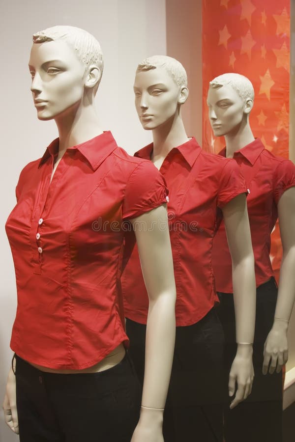 Dummies in red stock image. Image of brown, couple, next - 5982291