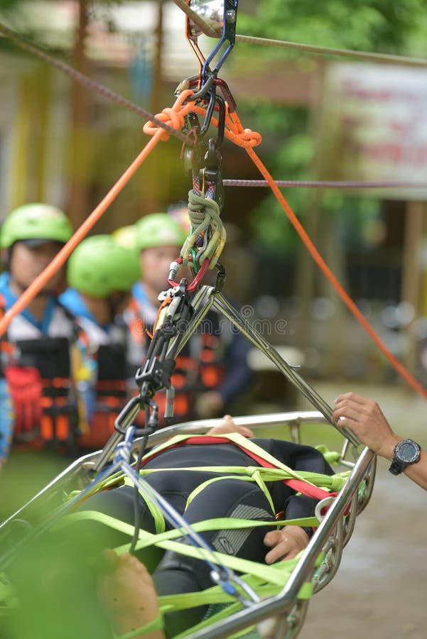 A Dummy Being Restrained in a Basket Stretcher Stock Photo - Image of ...