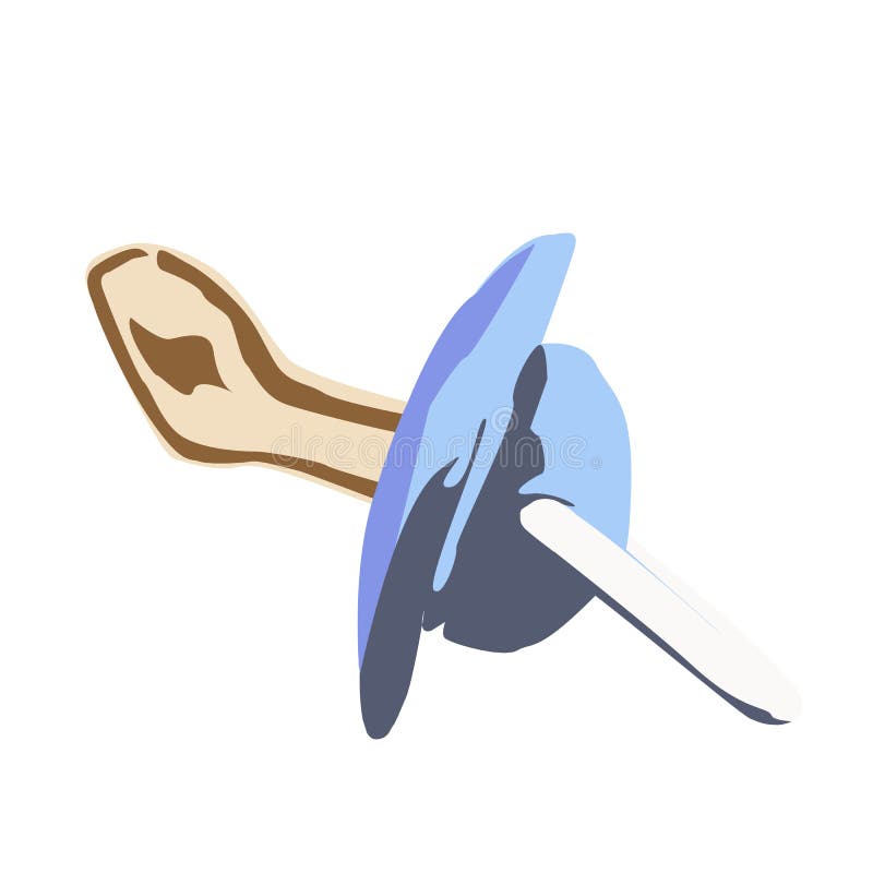 Dummy, Blue Baby Pacifier Isolated on White Stock Illustration ...