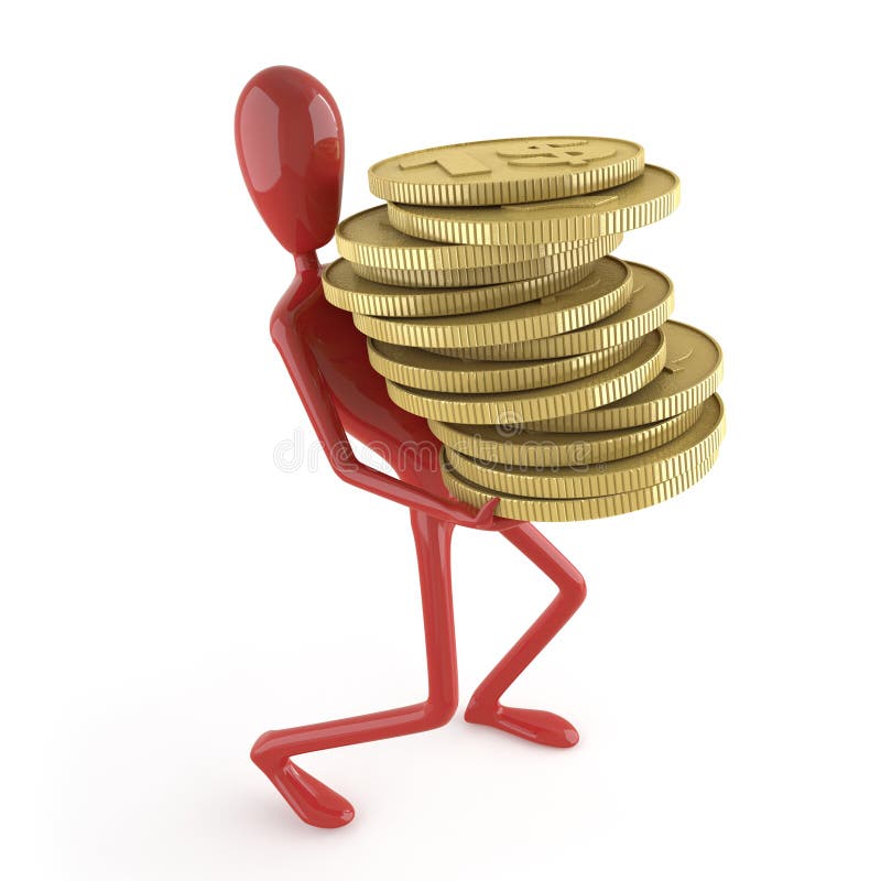 Dummy carrying coins stock illustration. Illustration of coins - 8577163