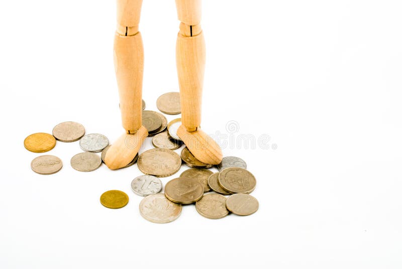 Dummy with coins stock image. Image of puppet, currency - 7280547