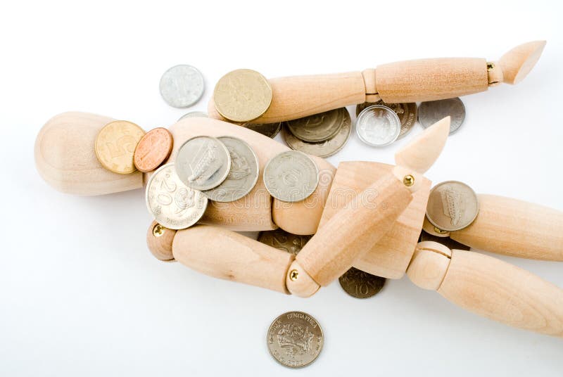 Dummy with coins stock image. Image of figurine, currency - 7489343