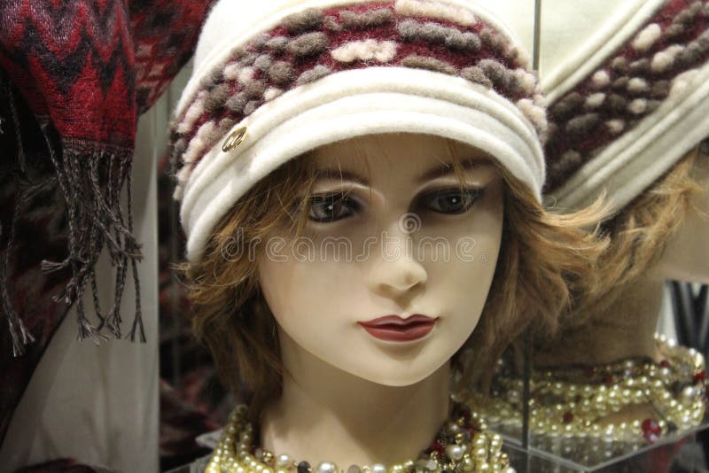 Dummy with hat stock image. Image of shop, girl, fashion - 67715351