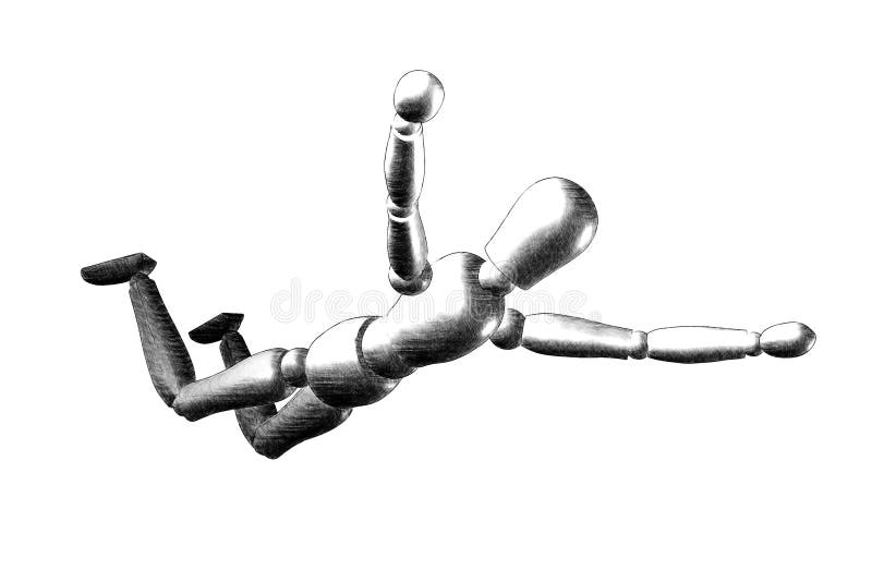 Dummy jump (Draw Serie) stock illustration. Illustration of jumping ...
