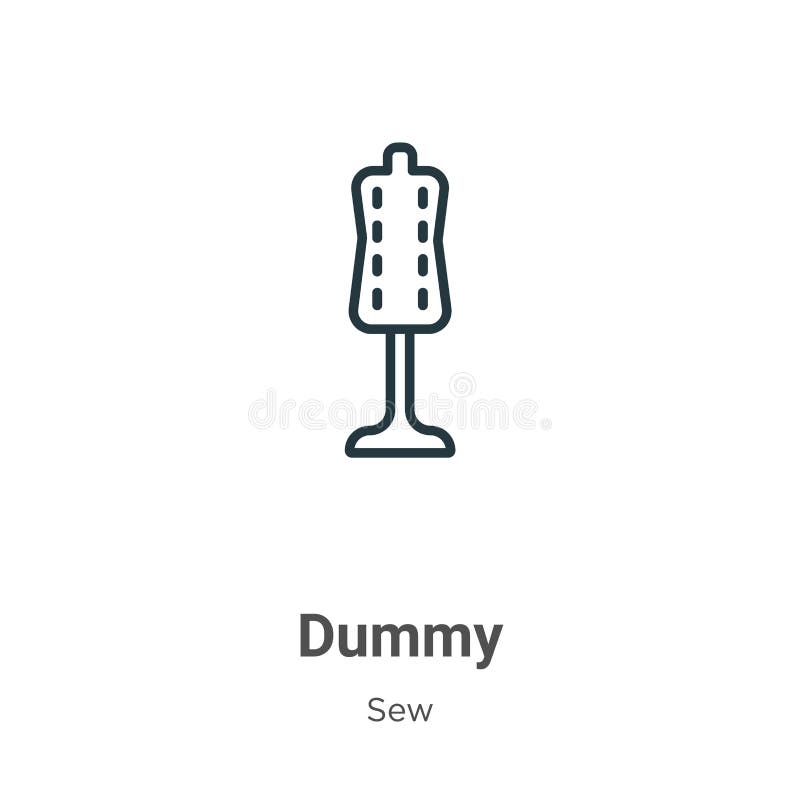 Dummy Outline Vector Icon. Thin Line Black Dummy Icon, Flat Vector ...