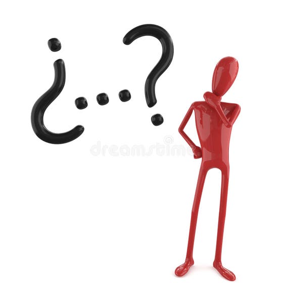 Dummy with question marks stock illustration. Illustration of mannequin ...