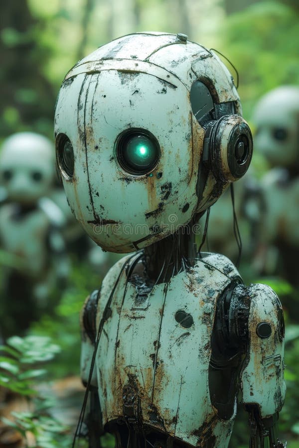 A Dump of Colorful Old Robots on Another Planet. Abandoned Old Robots ...