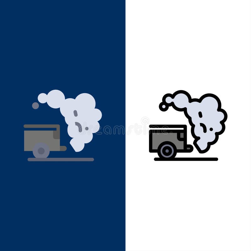 Dump, Environment, Garbage, Pollution Icons. Flat and Line Filled Icon ...