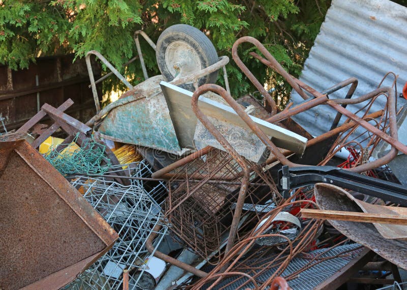 Dump of Iron Material in the Recyclable Waste Collection Center Stock ...